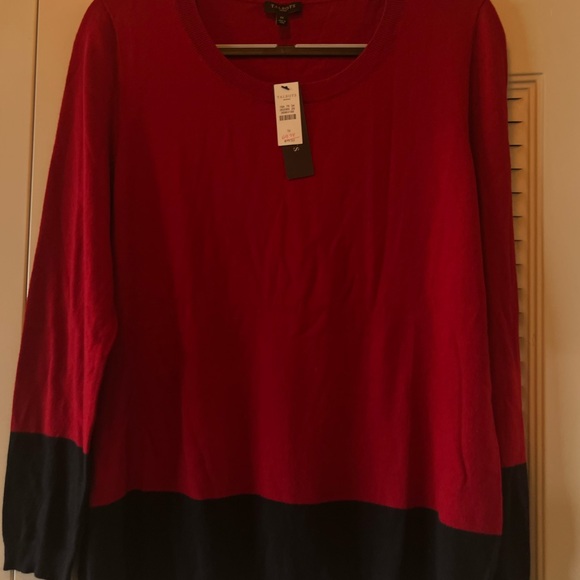 Talbots | Sweaters | Red Sweater With Black Trim | Poshmark